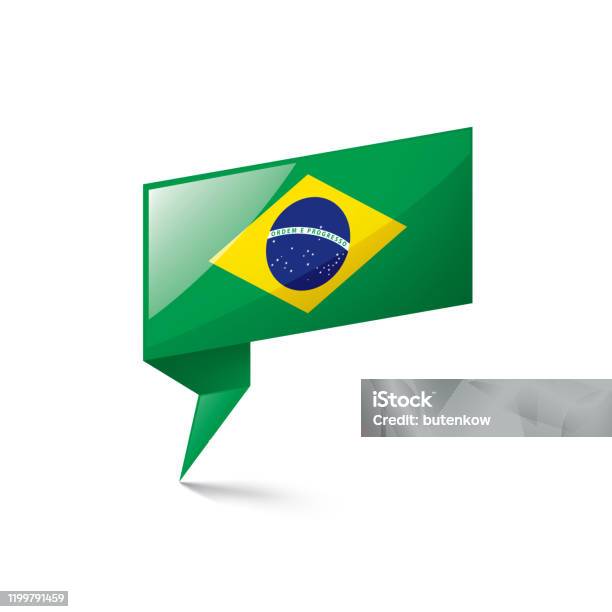 Ilustración De Bandera De Brasil Ilustración Vectorial Sobre Un Fondo