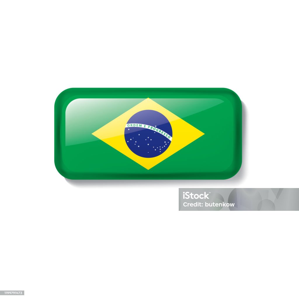 Ilustración De Bandera De Brasil Ilustración Vectorial Sobre Un Fondo