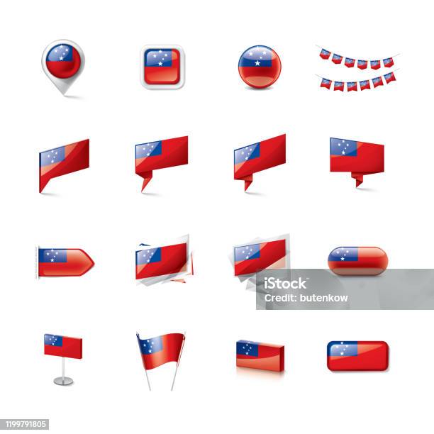 Bendera Samoa Ilustrasi Vektor Pada Latar Belakang Putih Ilustrasi Stok ... Bendera Samoa Ilustrasi Vektor Pada Latar Belakang Putih Ilustrasi Stok ...
