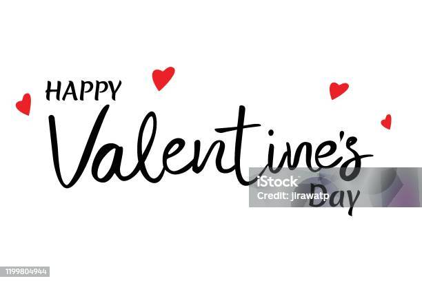 Poster Tipografi Hari Valentine Bahagia Dengan Teks Kaligrafi Tulisan