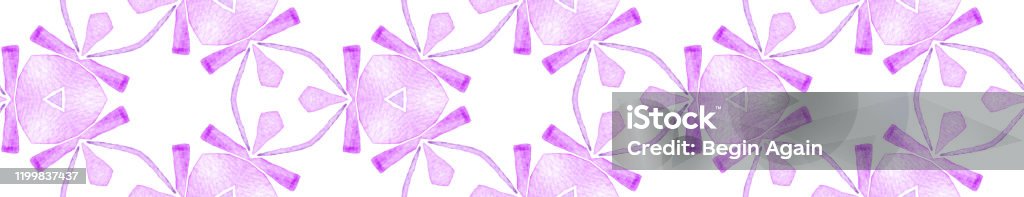 Violet Purple Vintage Seamless Border Scroll Geom Stock Illustration