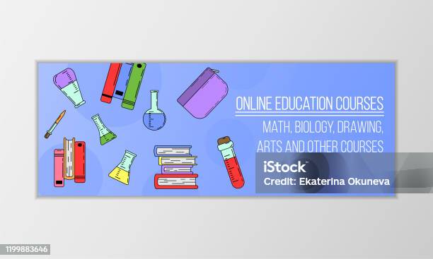 Concept De Bannière De Cours Déducation Vectorielle Illustration
