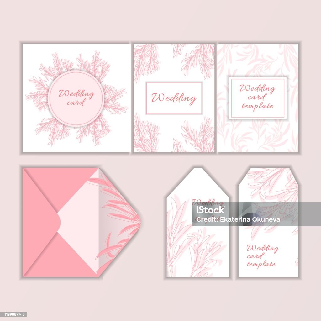 Ilustración De Plantilla De Tarjeta De Boda Ilustración Moderna Para Diseño Y Web Y Más Vectores