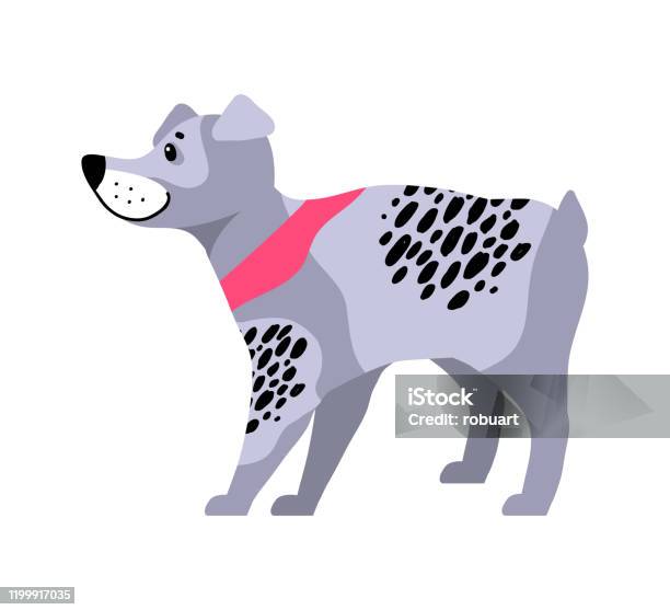 Lucu Grey Dog Dengan Bintik Hitam Ilustrasi Vektor Ilustrasi Stok ... Lucu Grey Dog Dengan Bintik Hitam Ilustrasi Vektor Ilustrasi Stok ...
