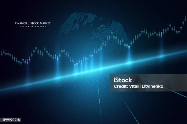 Pasar Saham Atau Grafik Perdagangan Forex Dalam Konsep Grafis Lilin