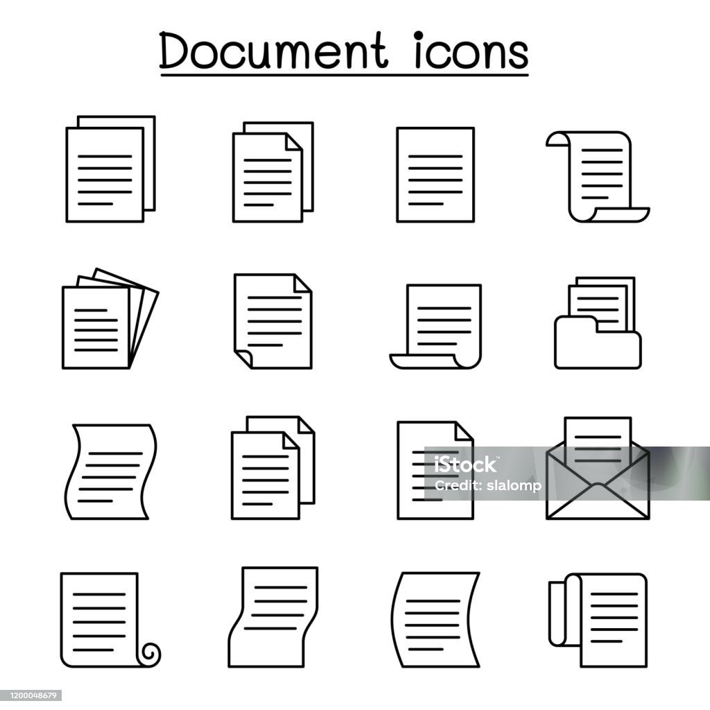 Icône De Fichier De Document Et De Fichier Dans Le Modèle Mince De