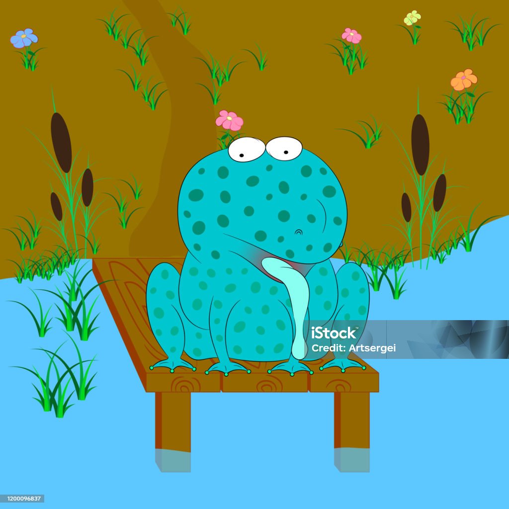 Funny Frog Cartoon Vector Illustration Stock Illustration Download