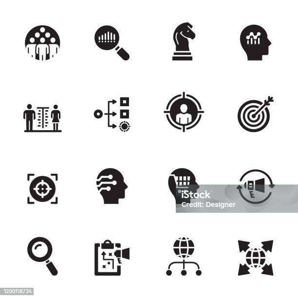 Ensemble Simple Dicônes Vectorielles Liées Au Public Cible Collection