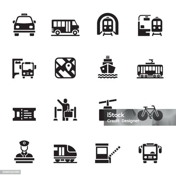 Ensemble Simple Dicônes Vectorielles Connexes De Transport Public