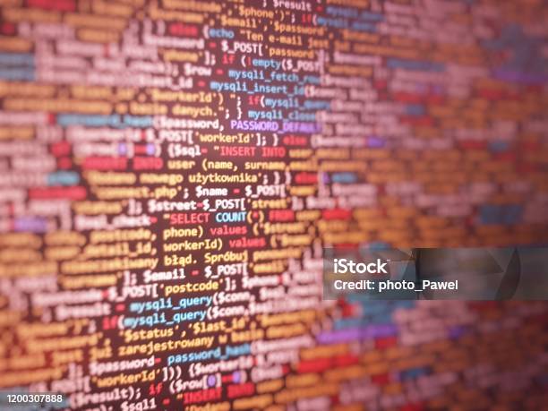 Colorful Unique Background Programming Php On Laptop Computer Screen Program Code Php Html Css