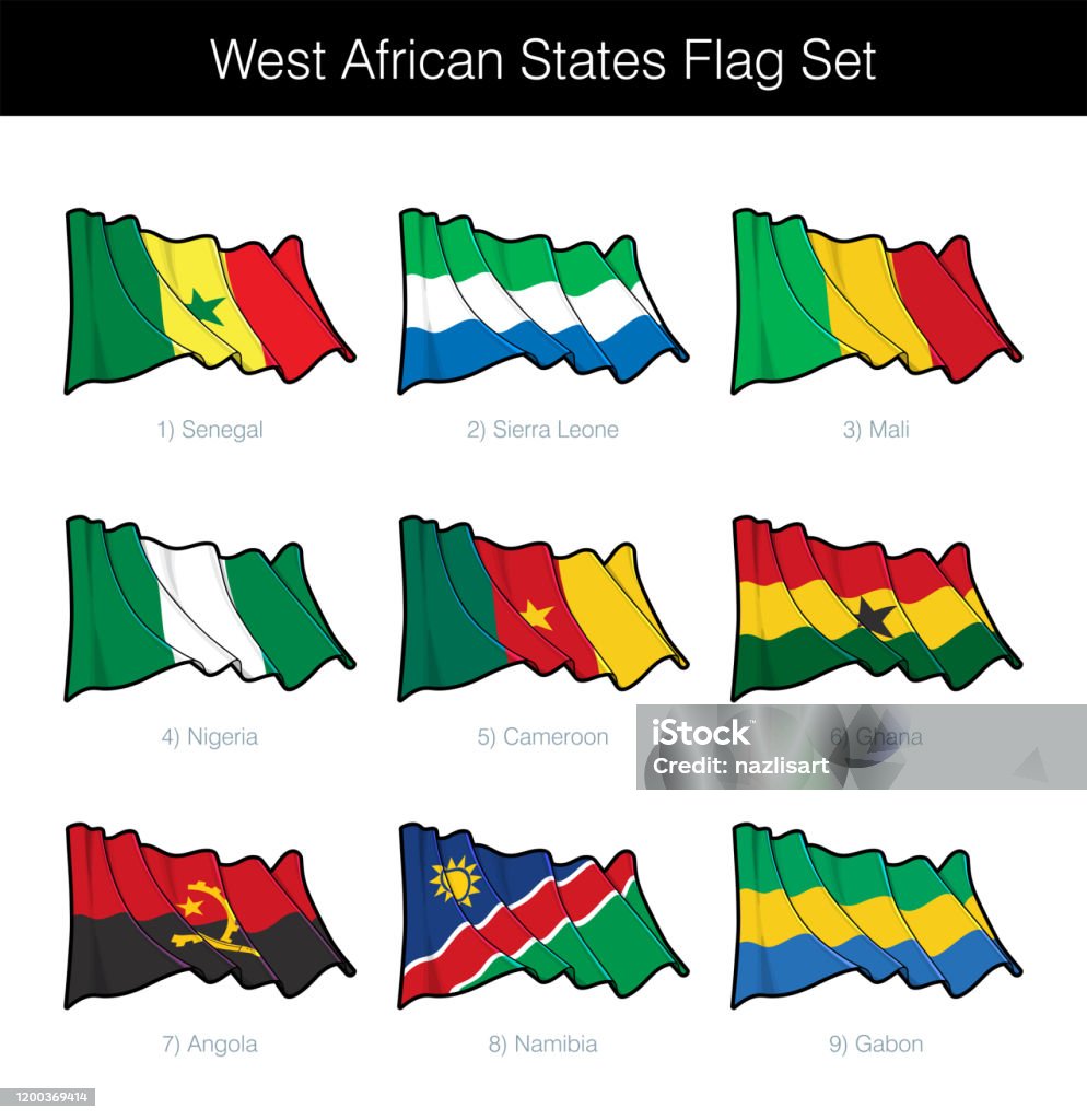 Negaranegara Afrika Barat Melambaikan Bendera Set Ilustrasi Stok ... Negaranegara Afrika Barat Melambaikan Bendera Set Ilustrasi Stok ...