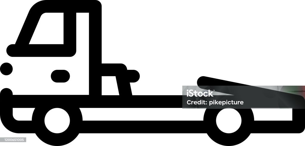 Tow Cargo Truck Icon Vector Outline Illustration Stock Illustration Download Image Now Cable