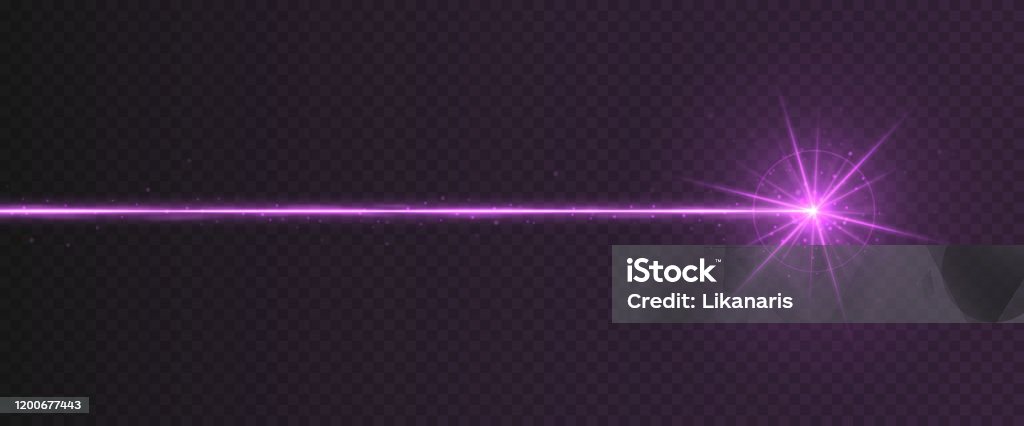 Efek Cahaya Sinar Laser Ungu Terisolasi Pada Latar Belakang Transparan