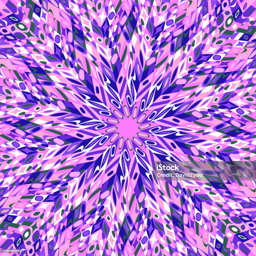 Colorful Dynamic Hypnotic Round Tiled Pattern Mosaic Background Stock Illustration Download