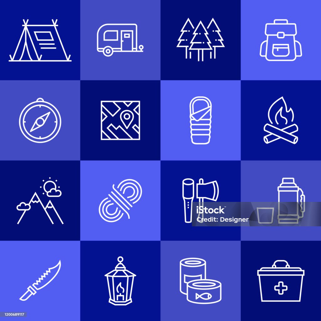 Ilustración De Conjunto Simple De Iconos De Línea Vectorial