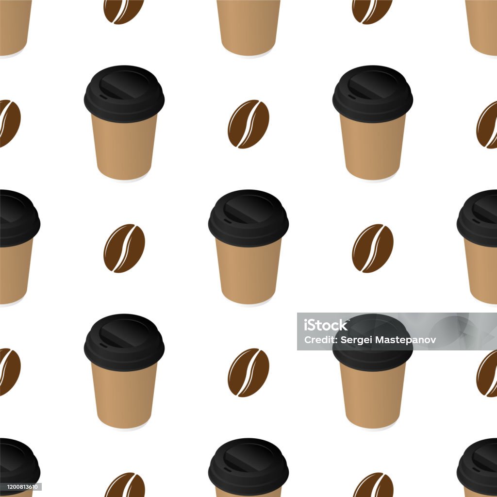 Vetores De Copo De Papel Com Café Ilustração Isométrica Com Uma Sombra