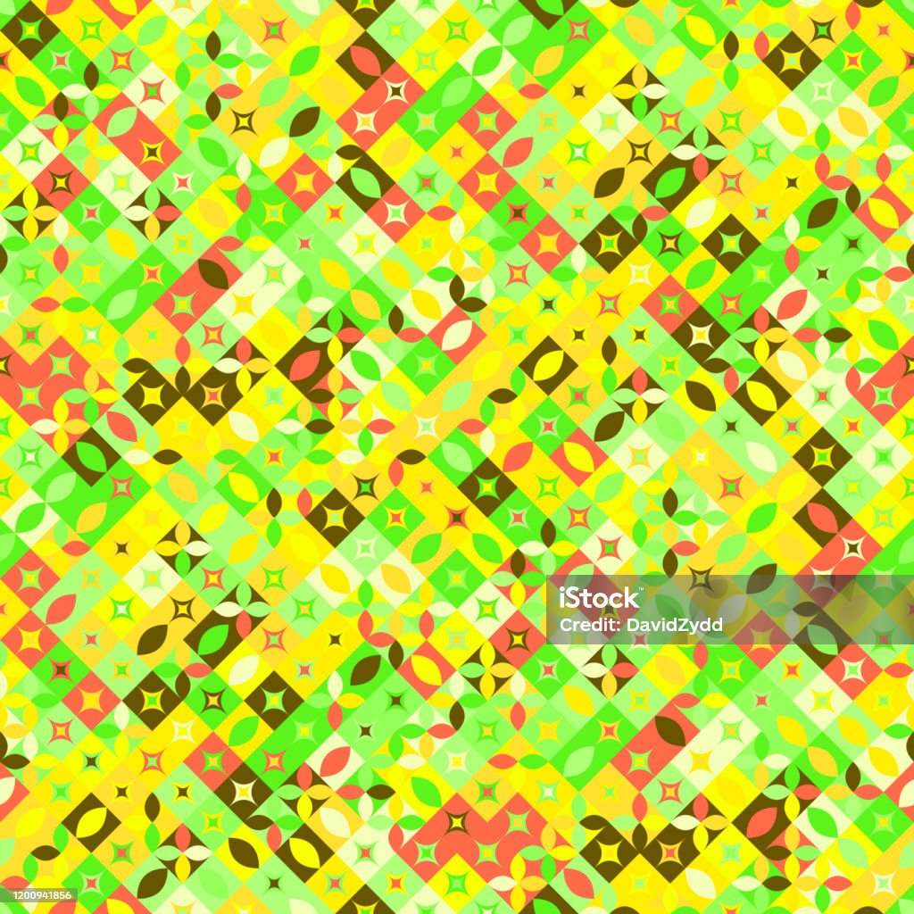 Colorful Seamless Diagonal Curved Shape Pattern Background Stock