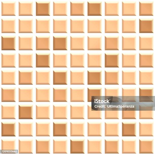 Tekstur Ubin Keramik Krem Yang Mulus Pola Berulang 3d Dinding Mosaik