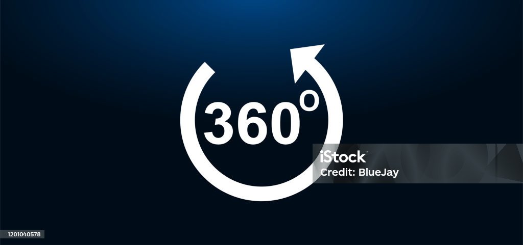 360 Degrees Rotate Arrow Icon Crystal Blue Banner Background Stock ... 360 Degrees Rotate Arrow Icon Crystal Blue Banner Background Stock ...