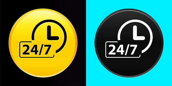 24 7 Clock Icon Flat Exclusive Button Set Stock Illustration - Download ... 24 7 Clock Icon Flat Exclusive Button Set Stock Illustration - Download ...