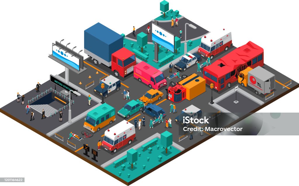 Transport Crash Accident Isometric Composition Stock Illustration ... Transport Crash Accident Isometric Composition Stock Illustration ...