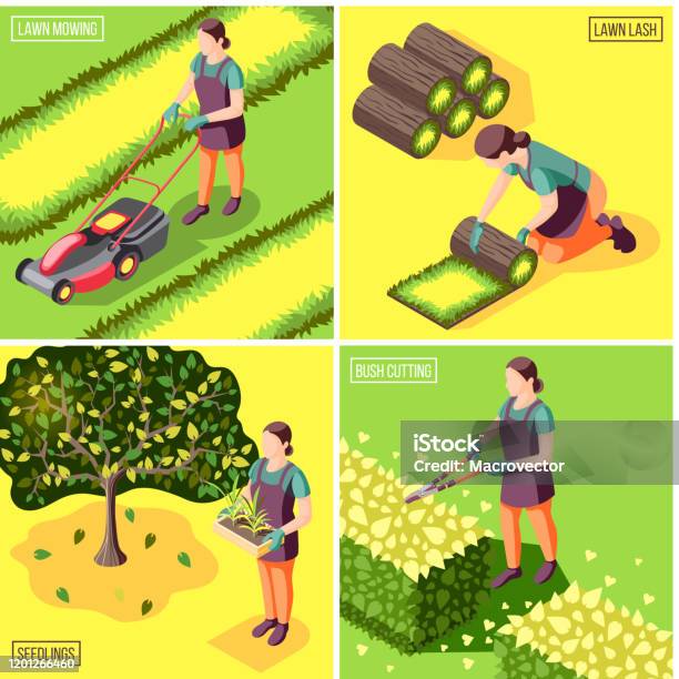 Landscaping Isometric 2x2 Stock Illustration - Download Image Now ... Landscaping Isometric 2x2 Stock Illustration - Download Image Now ...