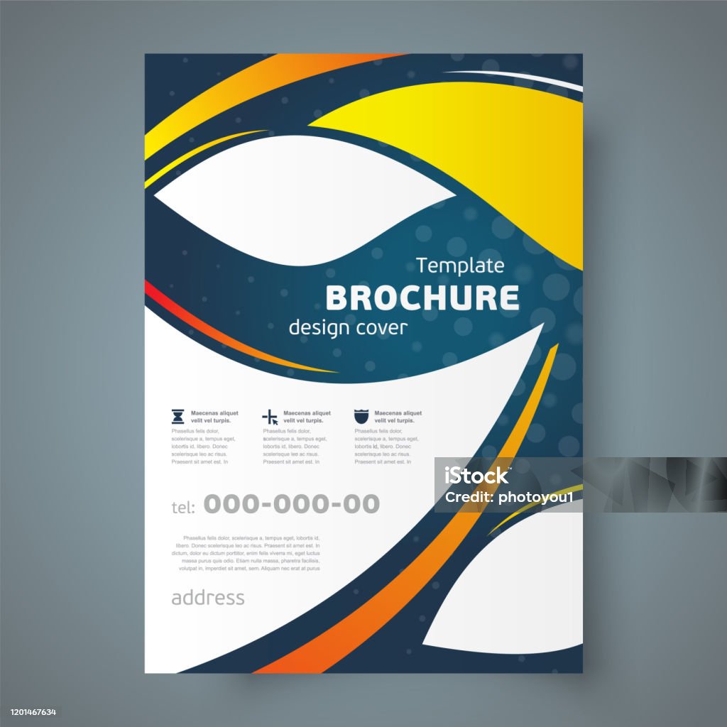 Flyer Brosur Desain Desain Template Ukuran A4 Cover Kurva Tema