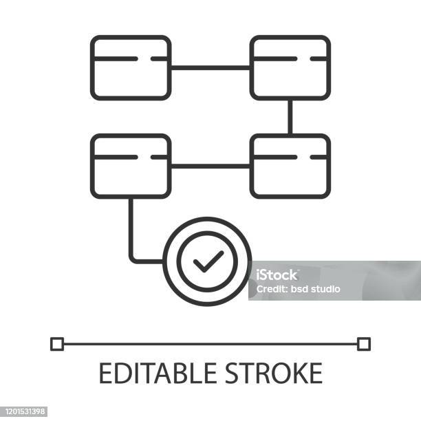 Icône Linéaire De Diagramme Dactivité Actions De Flux De Travail Carte