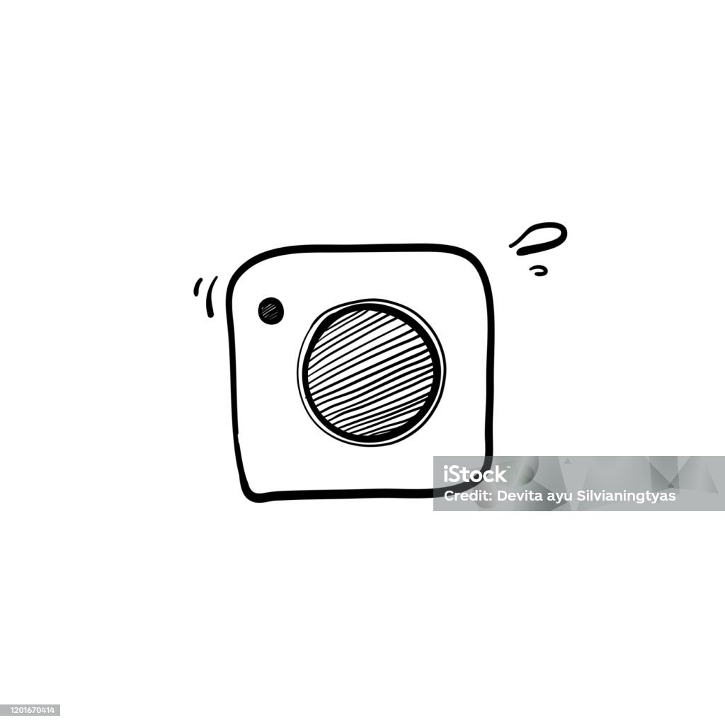 Vecteur De Griffonnage Dicône Dicône Dappareilphoto Dessiné À La Main