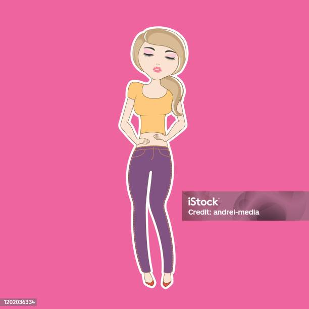 Gadis Cantik Yang Cantik Terisolasi Dengan Latar Belakang Merah Muda