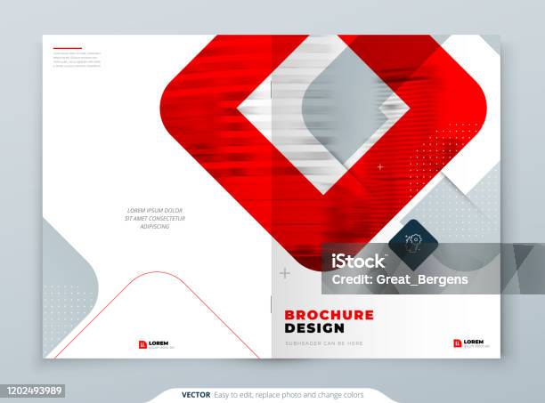 Desain Brosur Merah Templat Sampul A4 Untuk Brosur Laporan Katalog