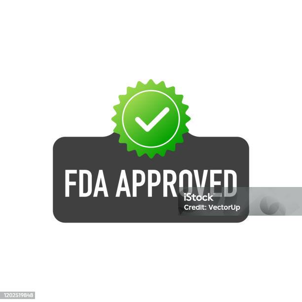 Ilustración De Diseño De Banner Aprobado Por La Fda Sobre Un Fondo