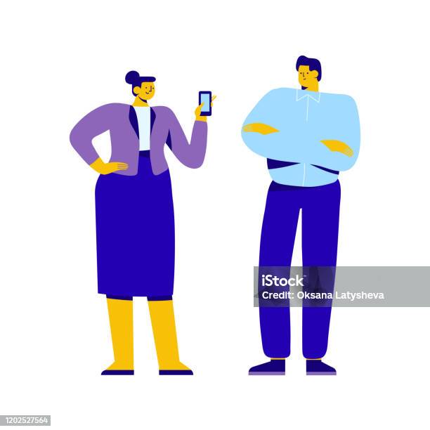 Business People Flat Vector Man And Woman Stock Illustration Download