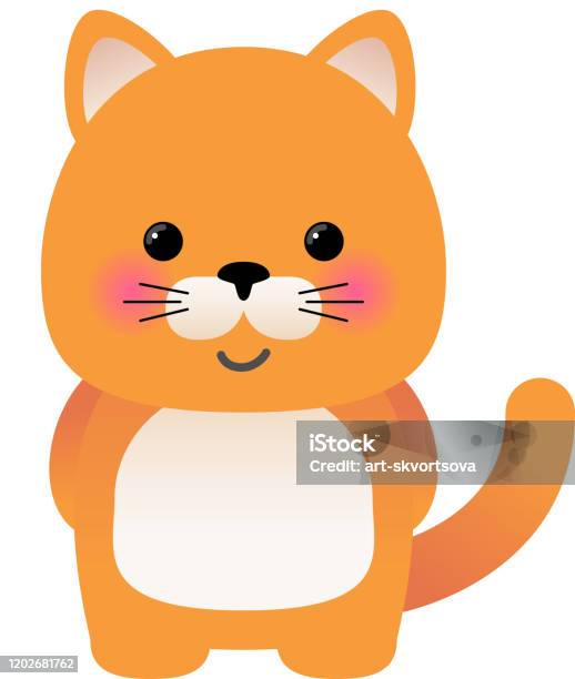 Chat Mignon De Dessin Animé Disolement Sur Le Fond Blanc Vecteurs