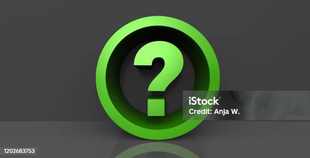 Photo Libre De Droit De Point Dinterrogation Vert 3d Point