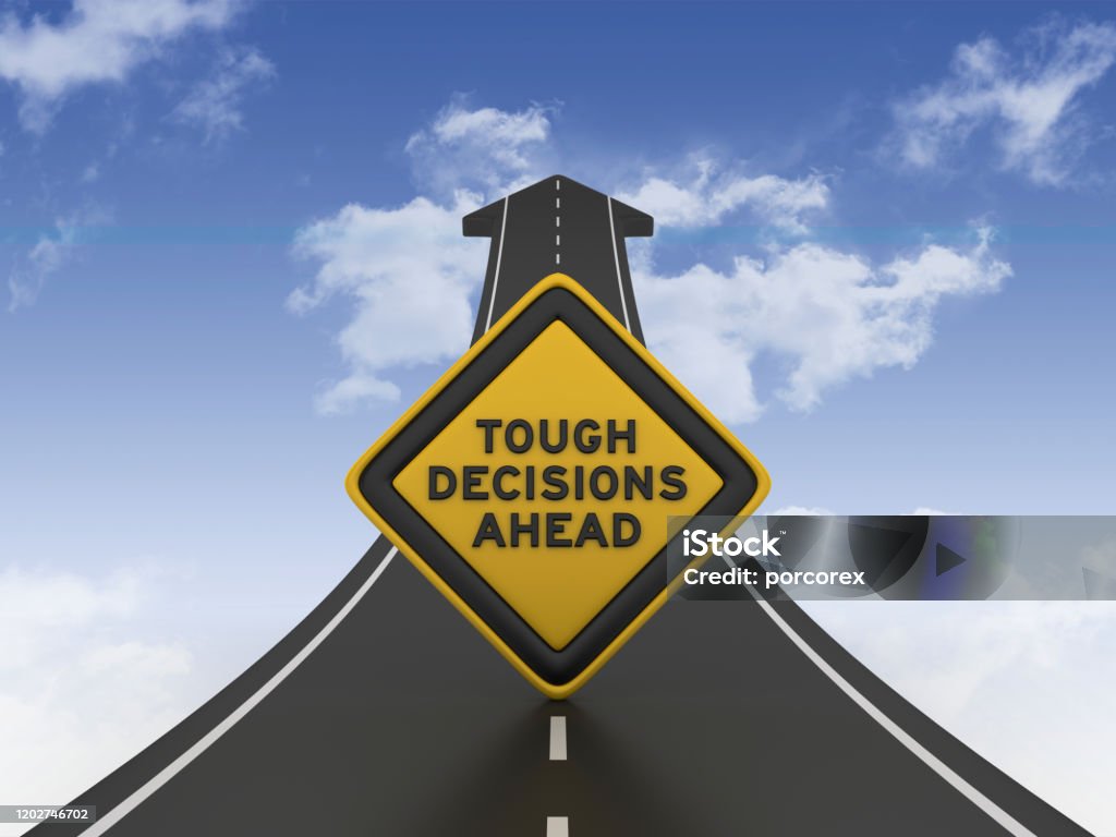 Road Arrow With Tough Decisions Ahead Road Sign 3d Rendering Stock ... Road Arrow With Tough Decisions Ahead Road Sign 3d Rendering Stock ...