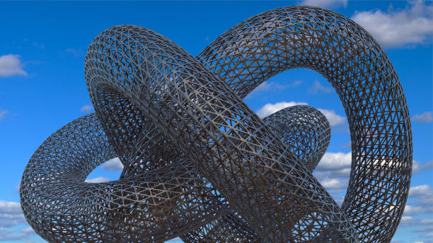 Free picture: Large black sculpture in a style of vortex at the ...