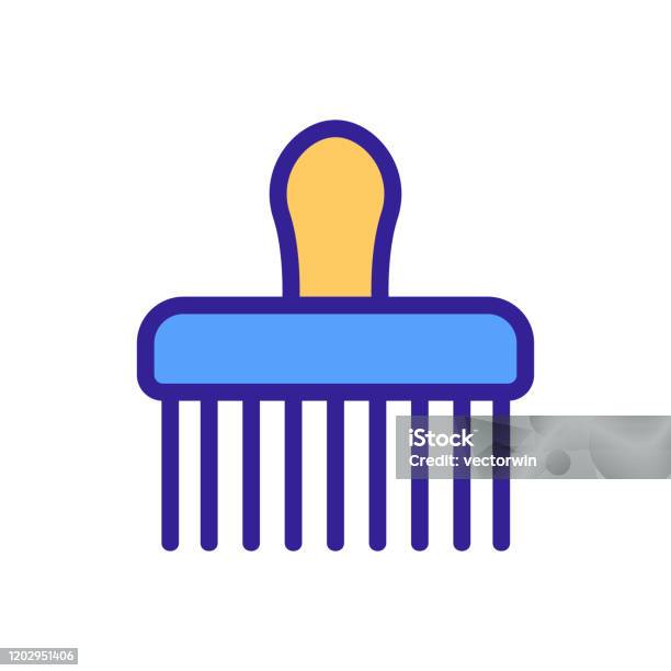 Vektor Ikon Sisir Rambut Ilustrasi Simbol Kontur Terisolasi Ilustrasi