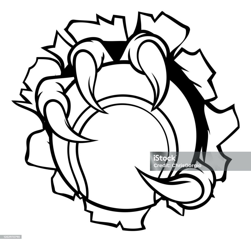 Tennis Ball Eagle Claw Talons Ripping Background Stock Illustration Download Image Now