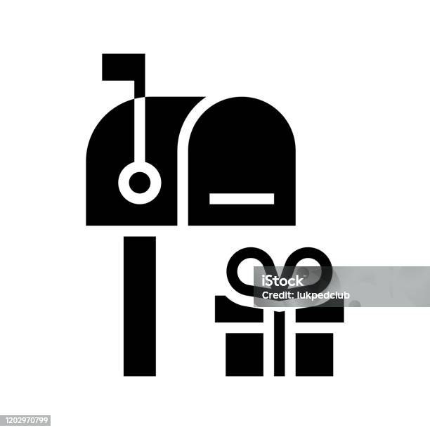 Boîte Aux Lettres Avec Lillustration De Vecteur De Boîte De Cadeau