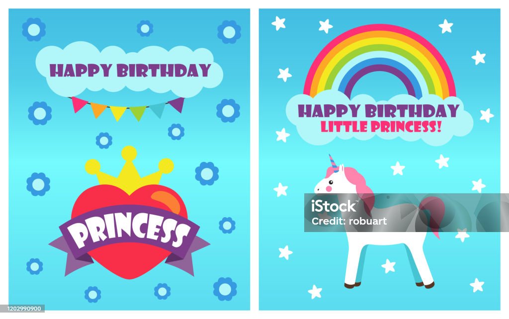 Ilustrasi Happy Birthday Princess Poster Vector Ilustrasi Stok Unduh