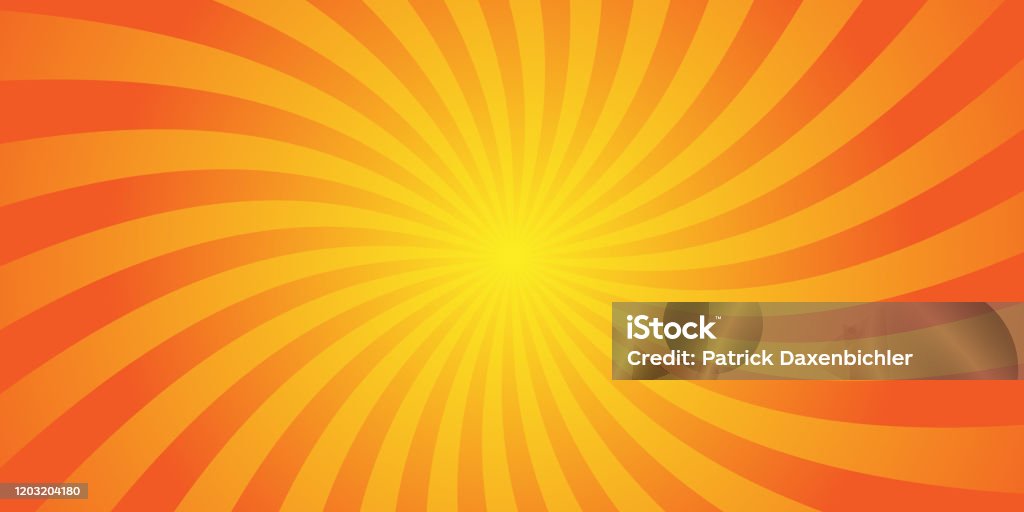Sun Ray Retro Vector Illustration Orange Yellow Background Abstract