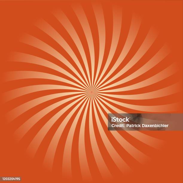 Sun Ray Retro Vector Illustration Orange Yellow Background Abstract