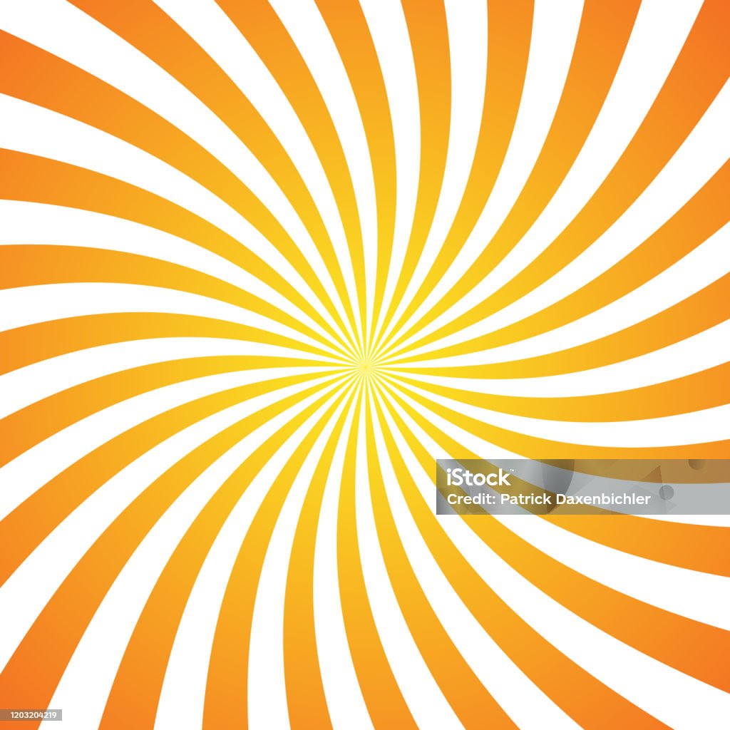 Sun Ray Retro Vector Illustration Orange Yellow Background Abstract