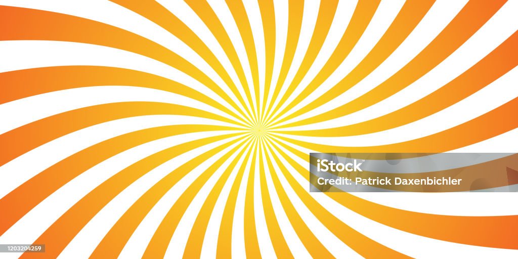 Sun Ray Retro Vector Illustration Orange Yellow Background Abstract