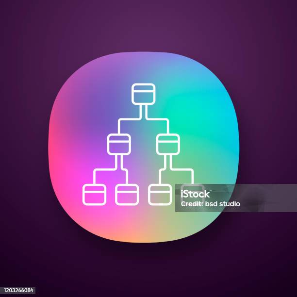 Icône Dapplication De Diagramme Darbre Système Hiérarchique Diagramme