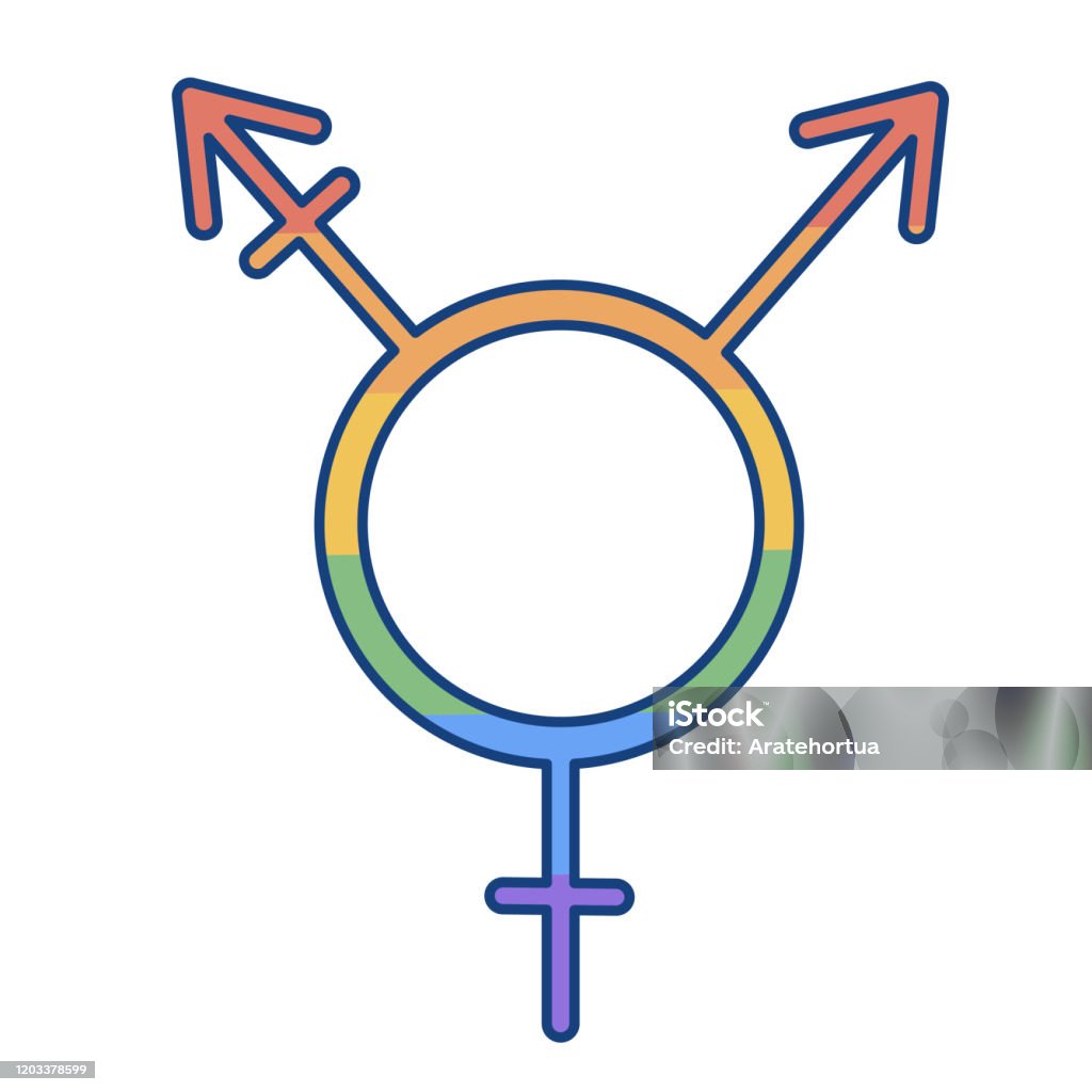 Ilustrasi Kartun Lgbt Transgender Icon Terisolasi Ilustrasi Stok