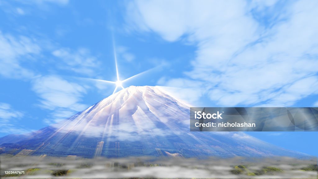 Rendering 3d Pencahayaan Yang Bagus Dengan Langit Biru Dan Gunung Foto ... Rendering 3d Pencahayaan Yang Bagus Dengan Langit Biru Dan Gunung Foto ...