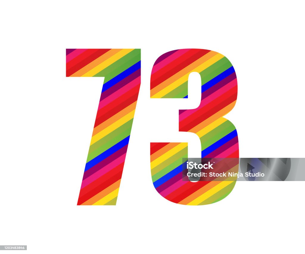 73 Number Rainbow Style Numeral Digit Colorful Number Vector ... 73 Number Rainbow Style Numeral Digit Colorful Number Vector ...