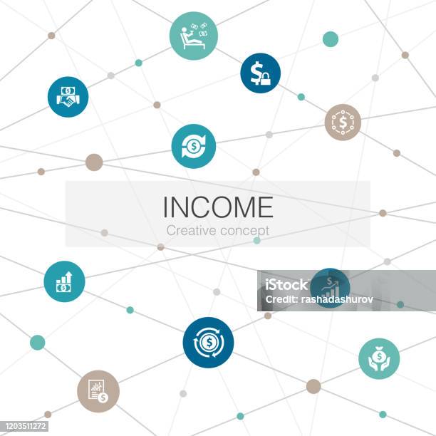 Modèle Web À La Mode De Revenu Avec Des Icônes Simples Contient Des ... Modèle Web À La Mode De Revenu Avec Des Icônes Simples Contient Des ...